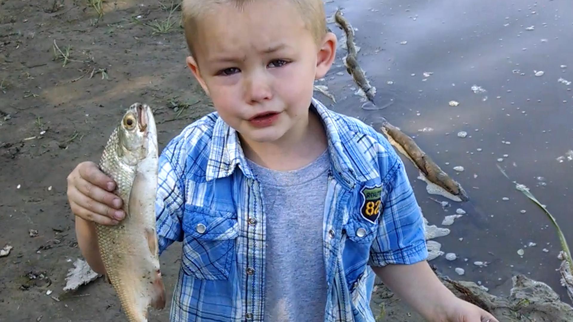 Little Boy Wants to Keep Fish for Himself - Poke My Heart